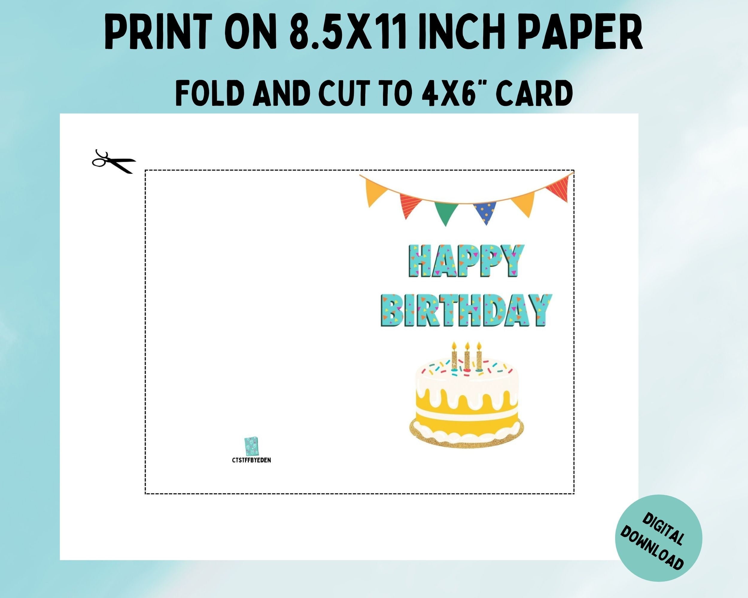 Happy Birthday Greeting Card, Cack Card Greeting, Cute Greeting Card ...