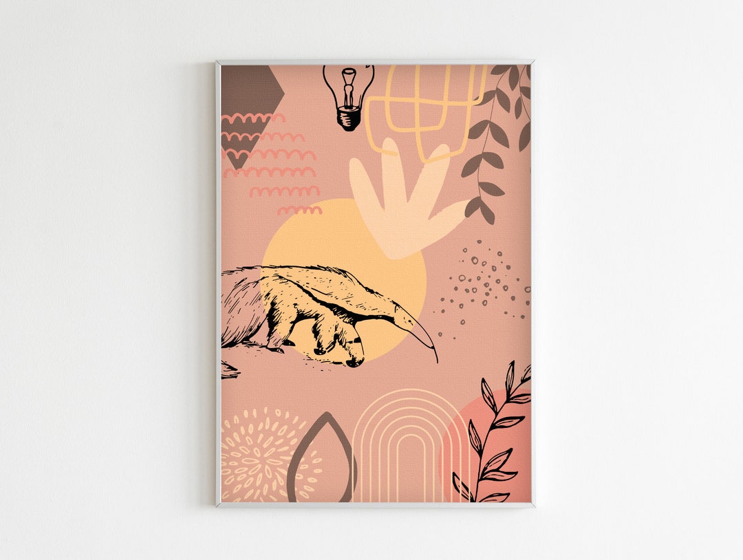 Anteater Print | Wildlife Digital Poster | Eco-friendly Wall Art ...