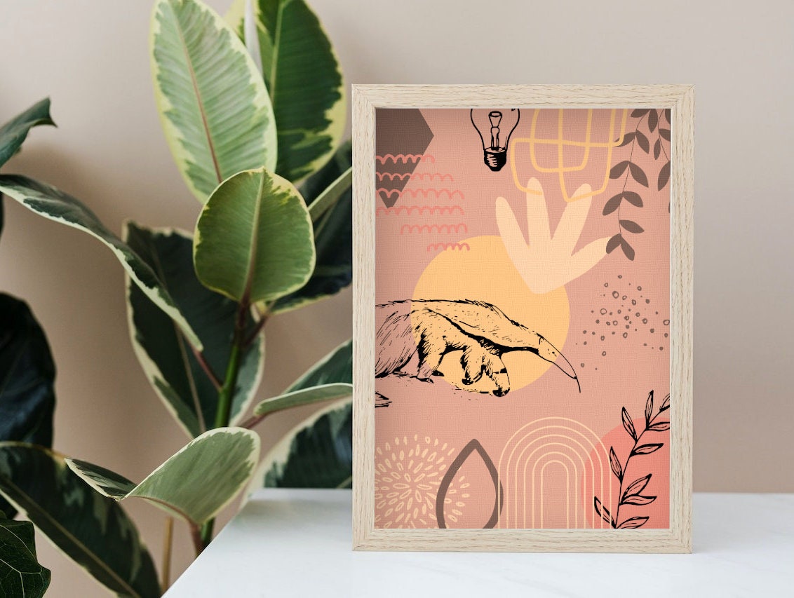 Anteater Print | Wildlife Digital Poster | Eco-friendly Wall Art ...