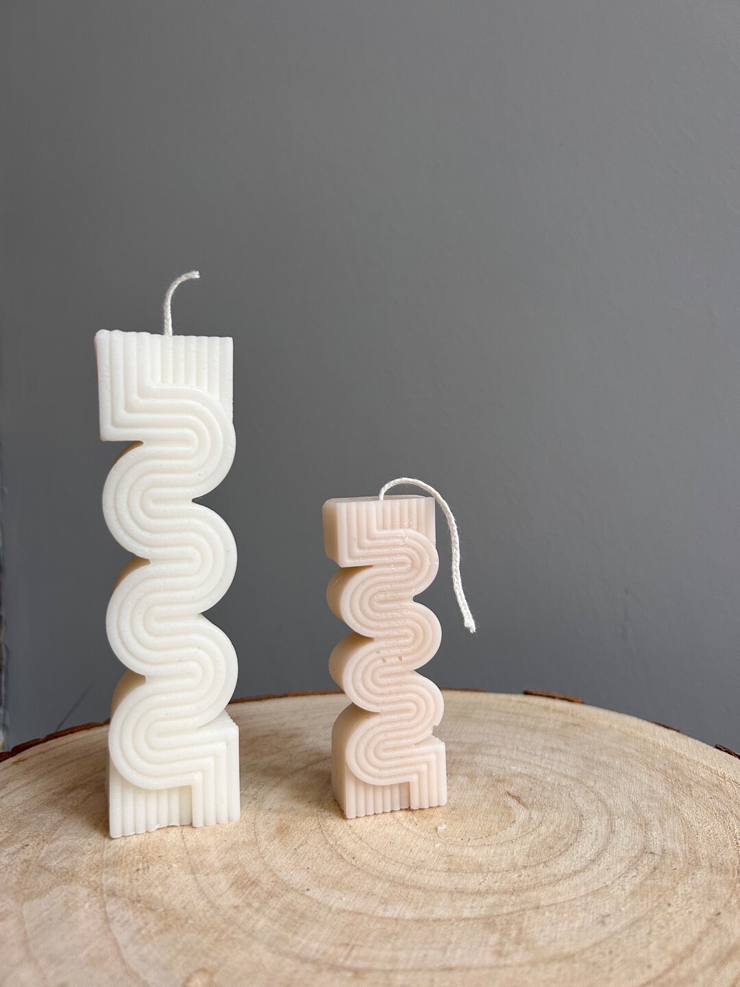 Totem Ribbed Pillar Candle - Etsy