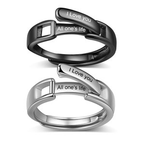 Personalized Couple Rings,coustom Engraved Rings for Couples, Promise ...
