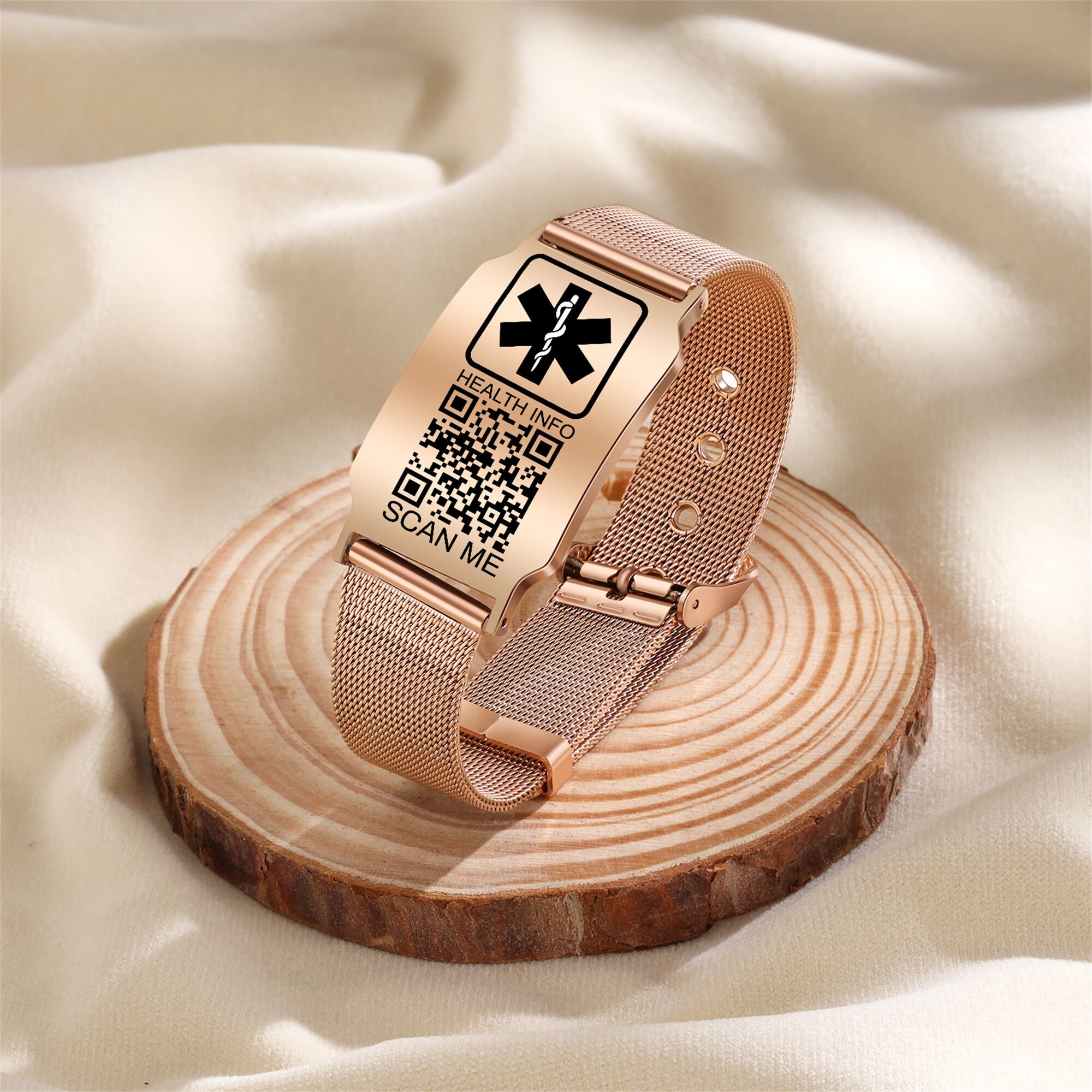 Personalized QR Code Medical Alert Bracelet,medical ICE Bracelets ...