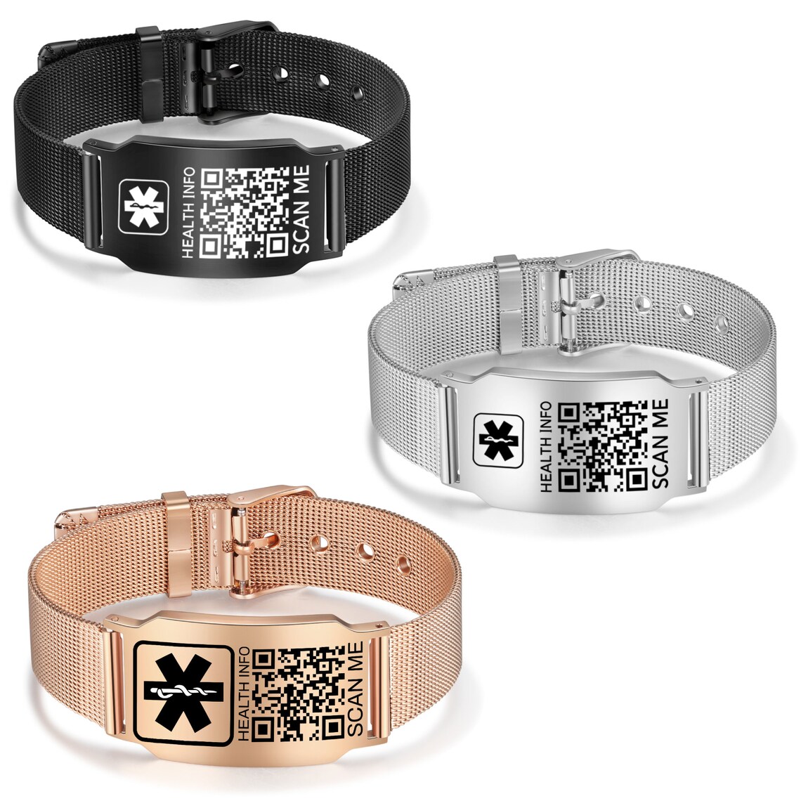 Personalized QR Code Medical Alert Bracelet,medical ICE Bracelets ...