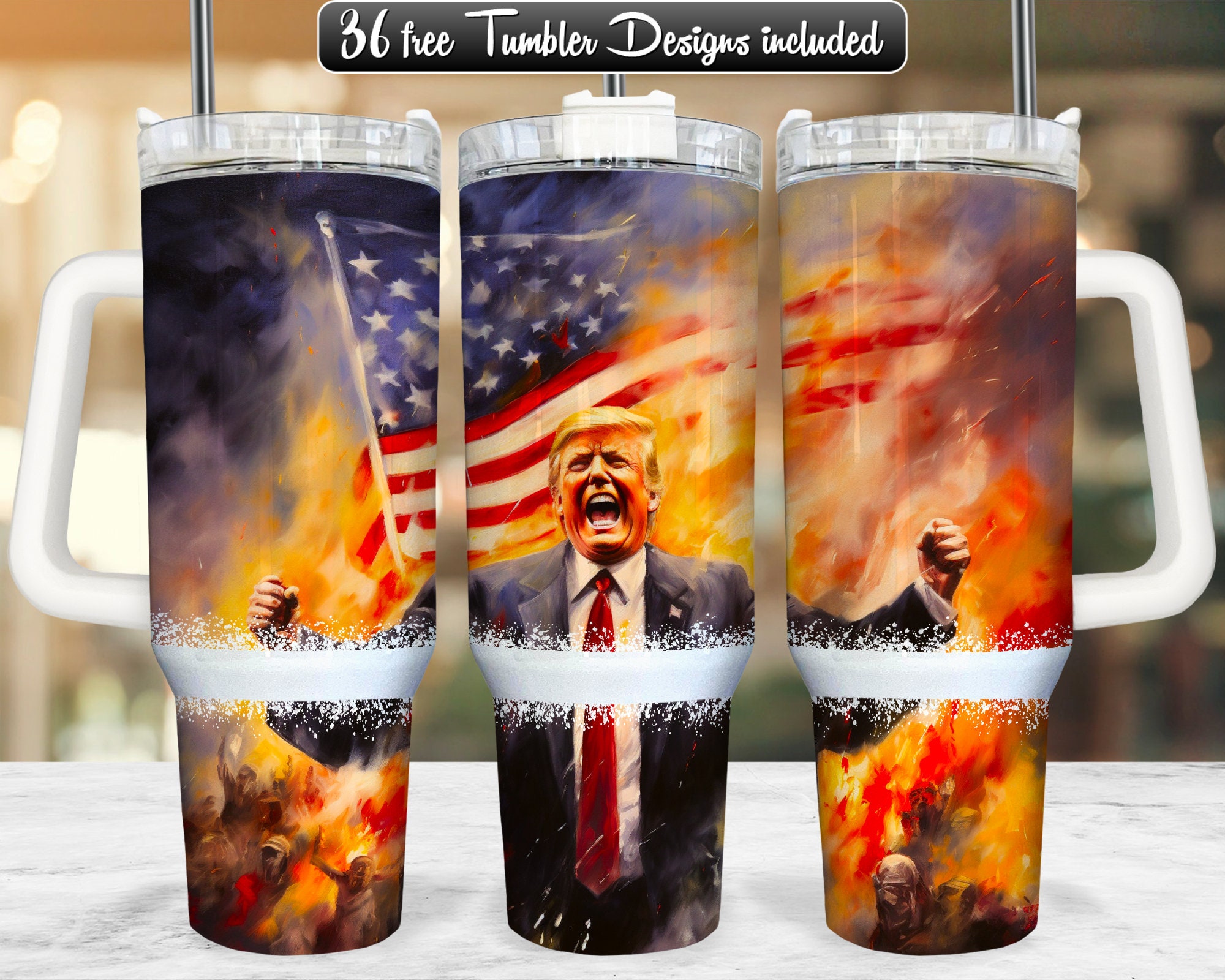 Trump 2024 40oz Tumbler Wrap PNG Design, Trump 40oz Quencher Tumbler ...