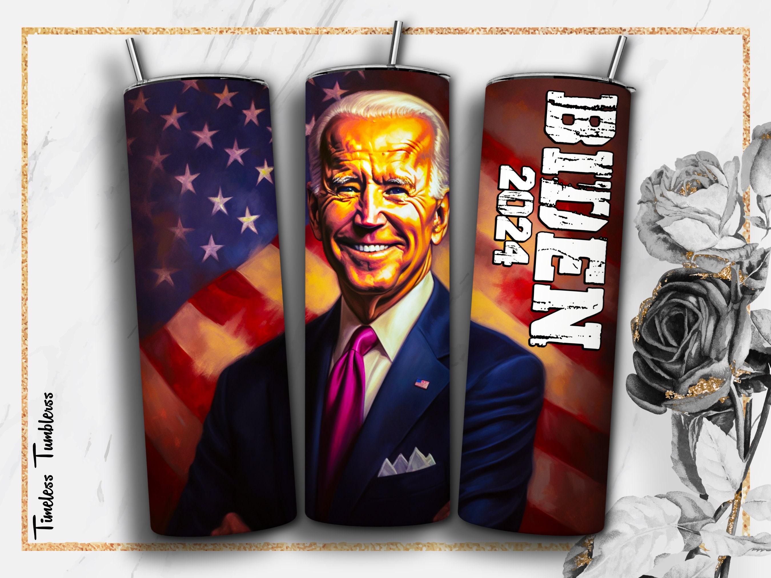 Joe Biden 2024 Tumbler Wrap PNG Design, US Election 2024 20oz & 30oz ...