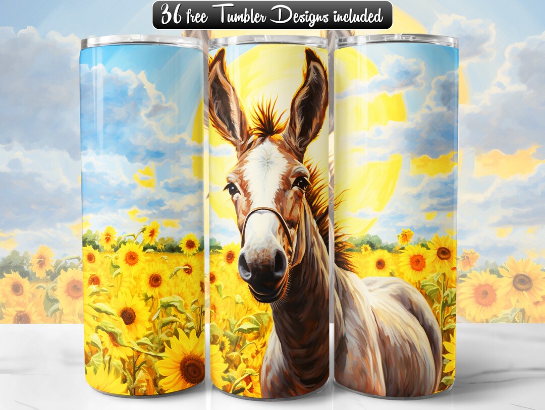 Donkey Tumbler Wrap PNG Design, Donkey 20oz & 30oz Skinny Tumbler ...