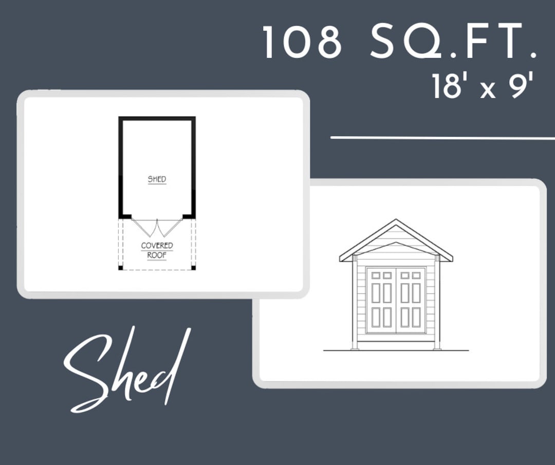 108 Sq.ft. Shed Concept Plan 18’-0” X 9’-0” - Etsy