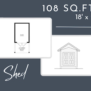108 Sq.ft. Shed Concept Plan 18’-0” X 9’-0” - Etsy