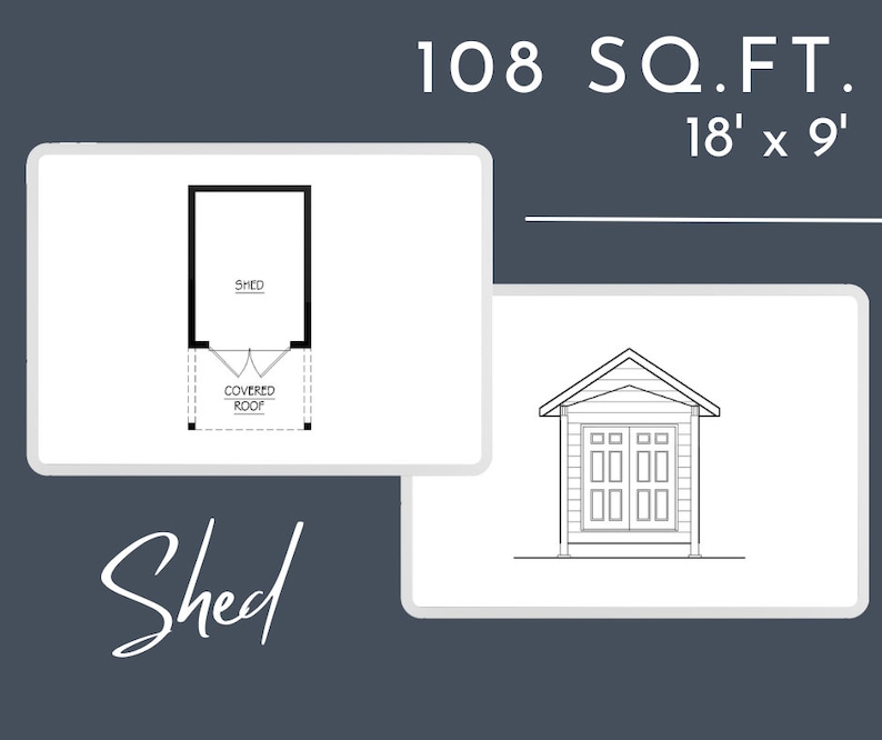108 Sq.ft. Shed Concept Plan 18’-0” X 9’-0” - Etsy