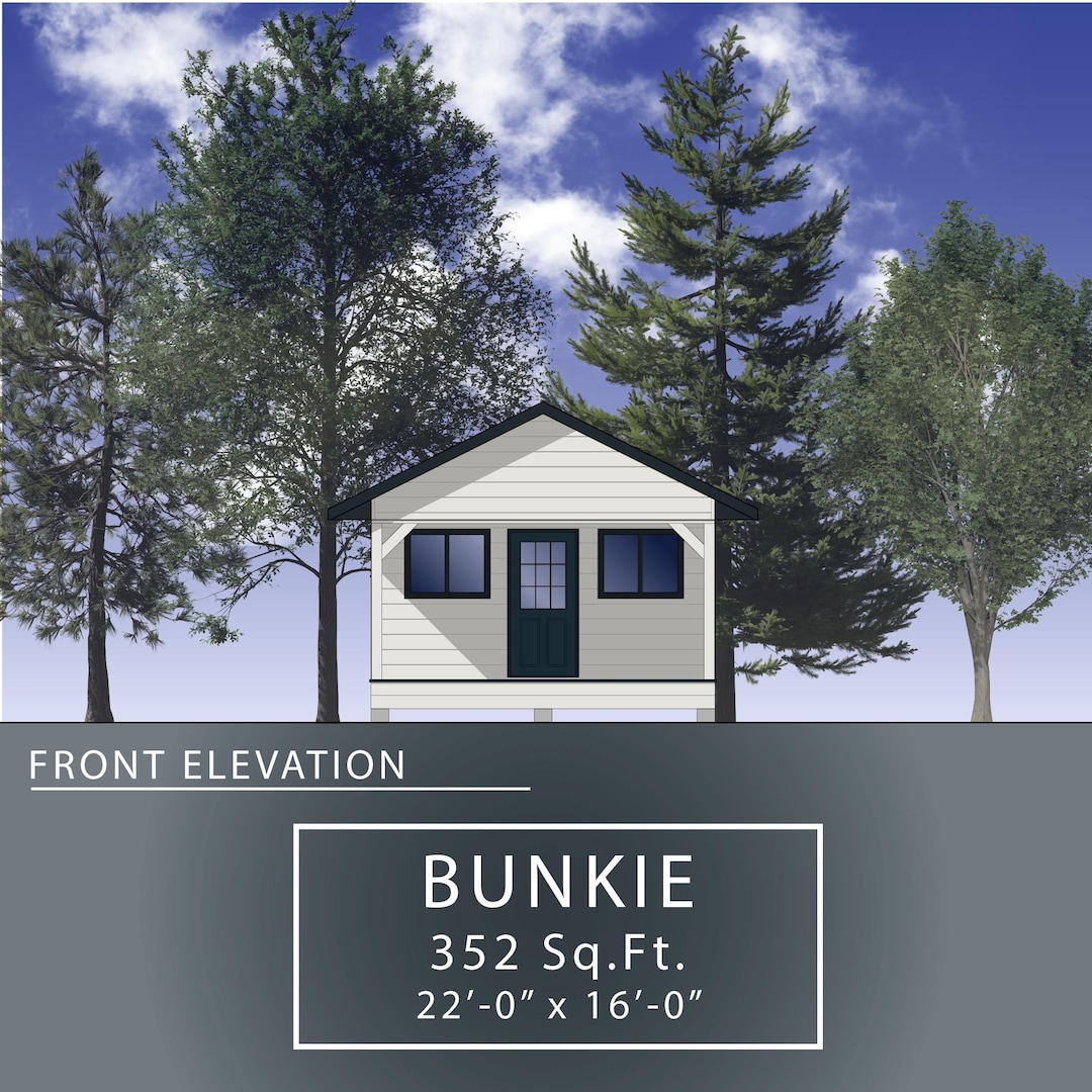 352 Sq.ft. Bunkie/sleeping Cabin Concept Plan 22’-0” X 16’-0” 1 Bedroom ...
