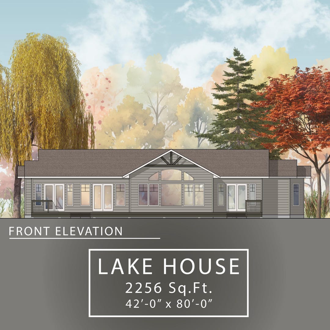2256 Sq.ft. Lakehouse/cottage Concept Plan 42’-0” X 80’-0” - 3 Bedroom ...