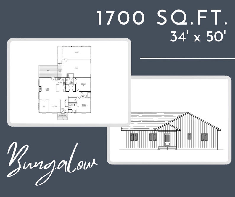 1700 Sq.ft. Bungalow Concept Plan 34’-0” X 50’-0” - 2 Bedroom + 2 ...