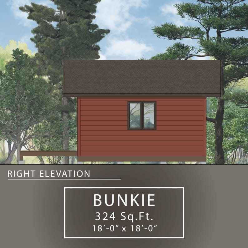 324 Sq.ft. Bunkie/sleeping Cabin Concept Plan 18’-0” X 18’-0” Open ...