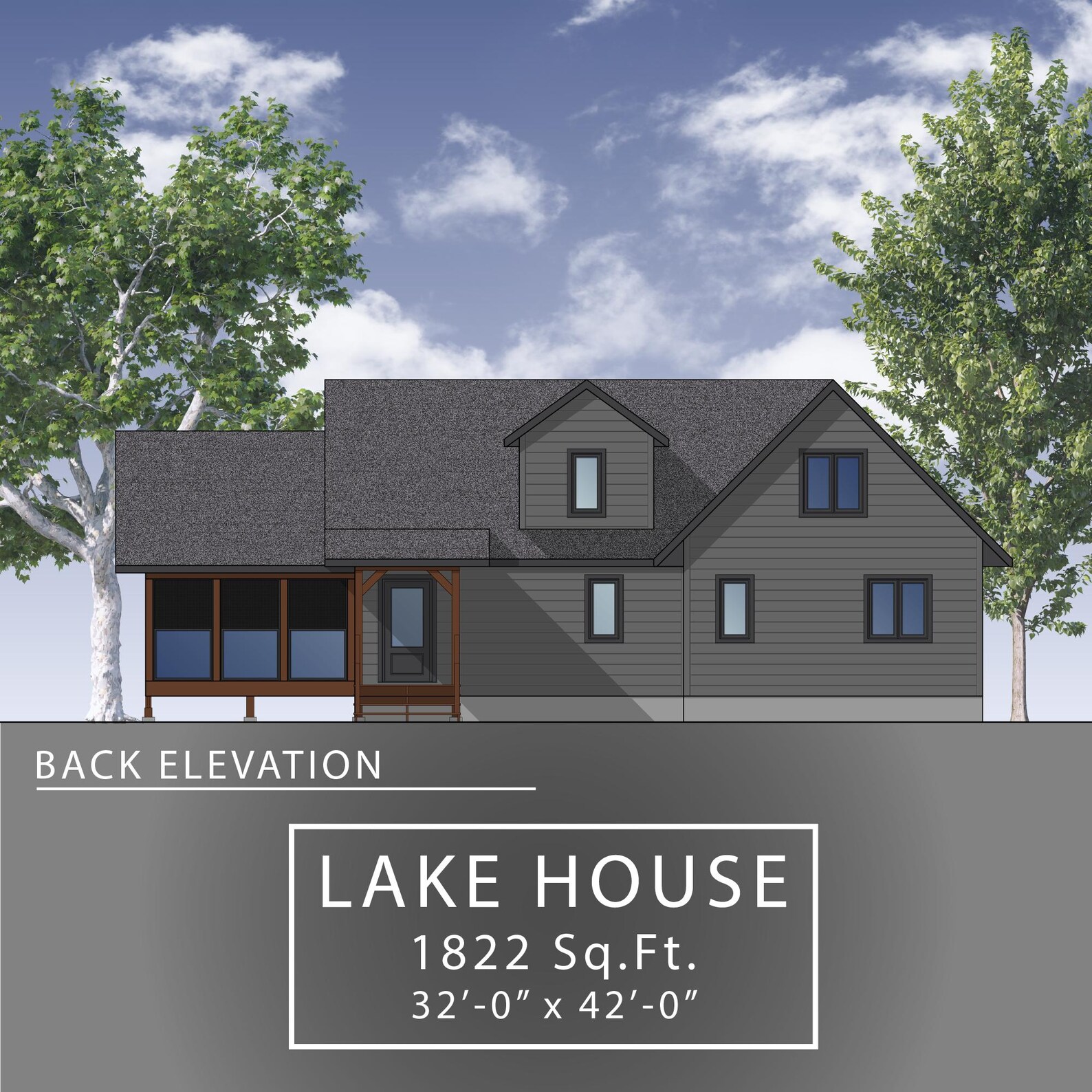 1822 Sq.ft. 2 Story Lakehouse/cottage Concept Plan 32’ X 42’-0”- 4 ...
