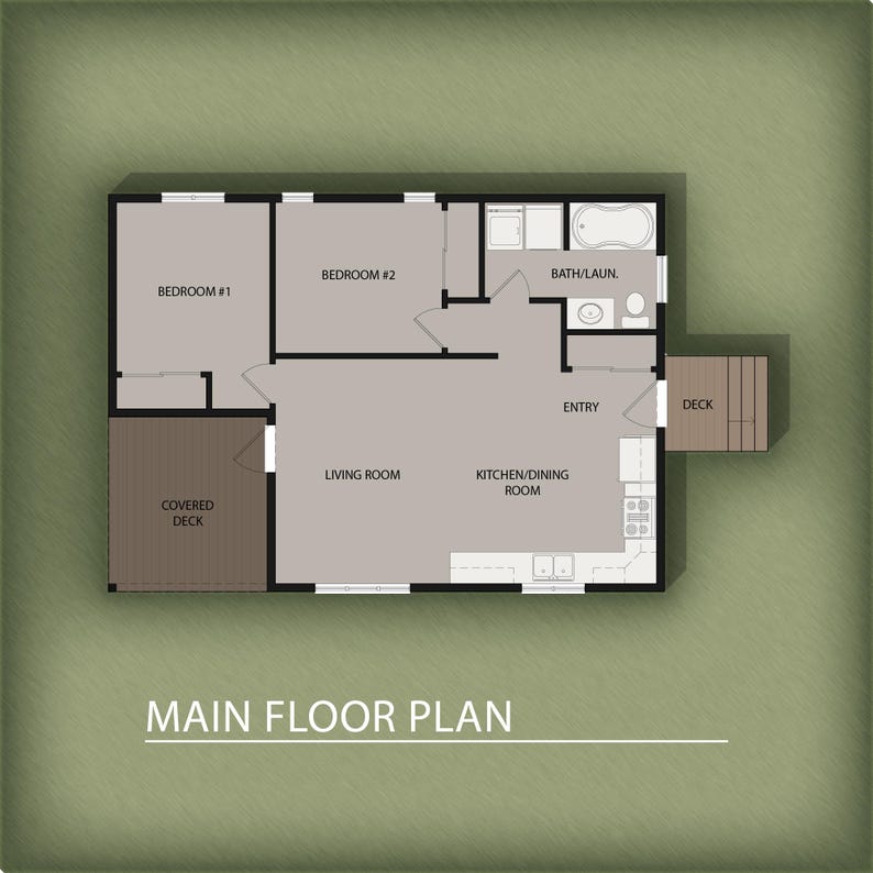 765 Sq.ft. Bungalow House Concept Plan 25’-0” X 35’-0” - Etsy