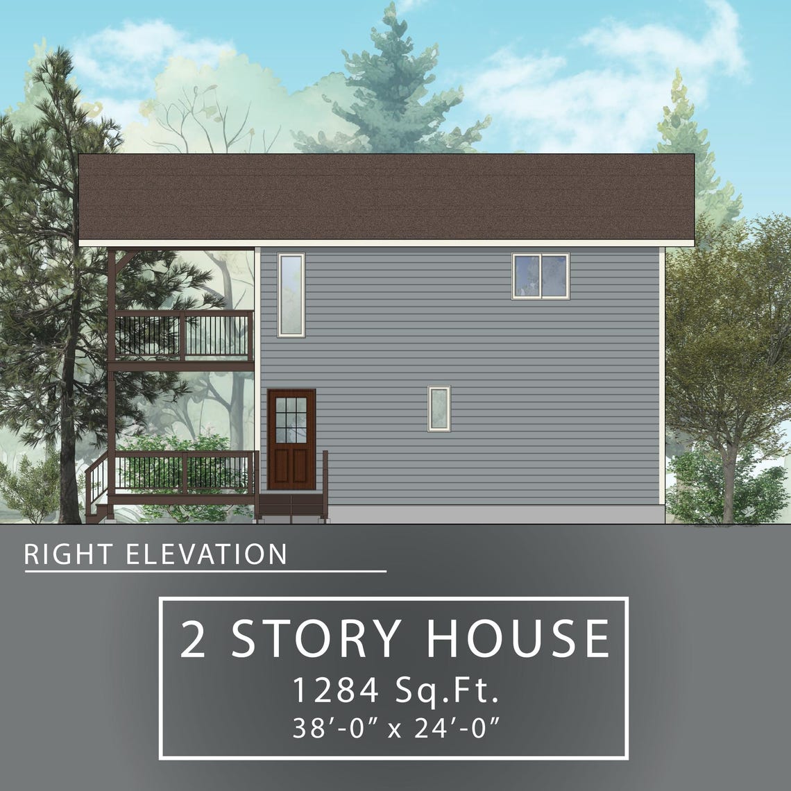 1284 Sq.ft. 2 Story House Concept Plan 38’-0” X 24’-0”- 3 Bedroom + 1 ...