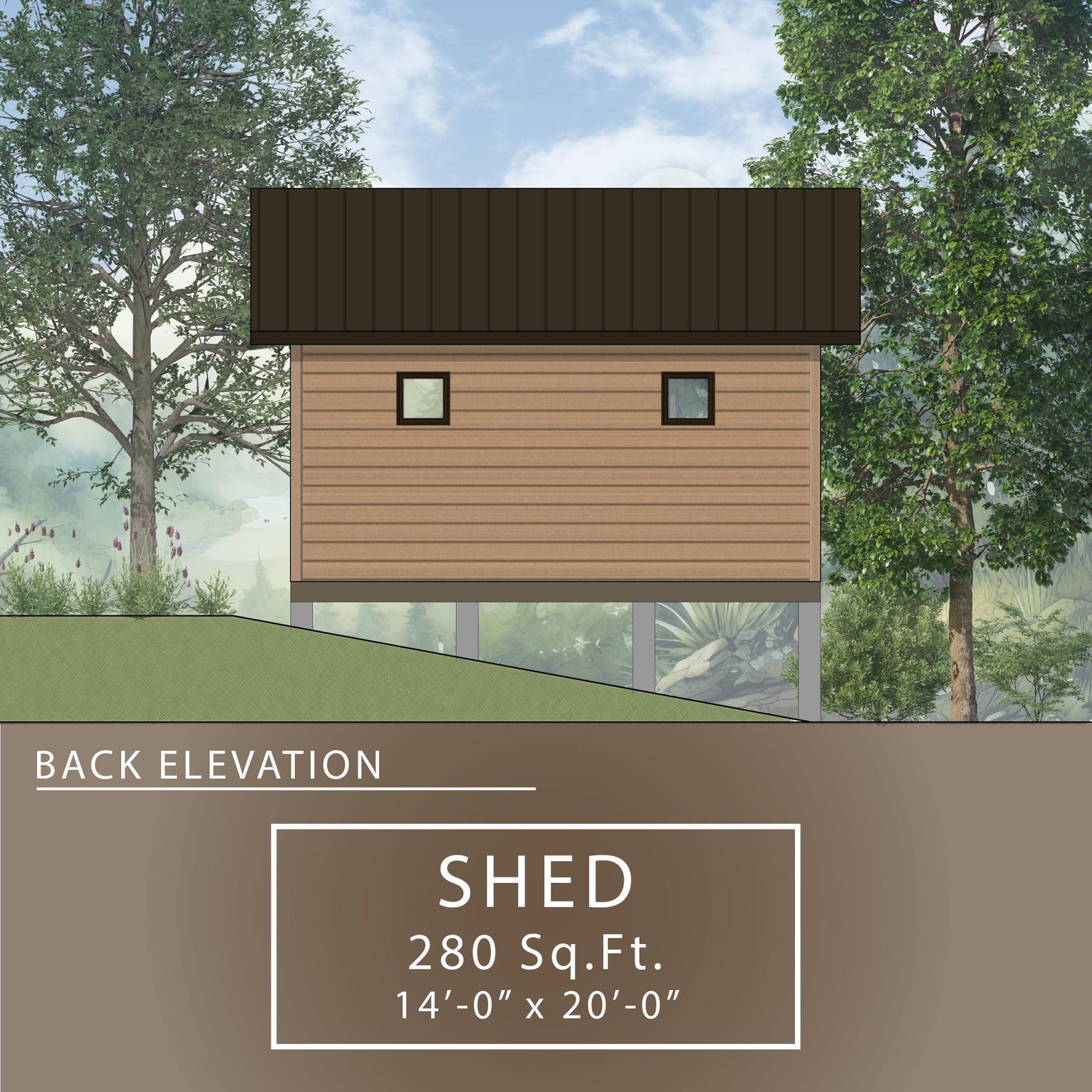 280 Sq.ft. Shed Concept Plan 14’-0” X 20’-0” - Etsy