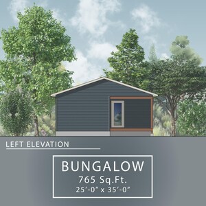765 Sq.ft. Bungalow House Concept Plan 25’-0” X 35’-0” - Etsy