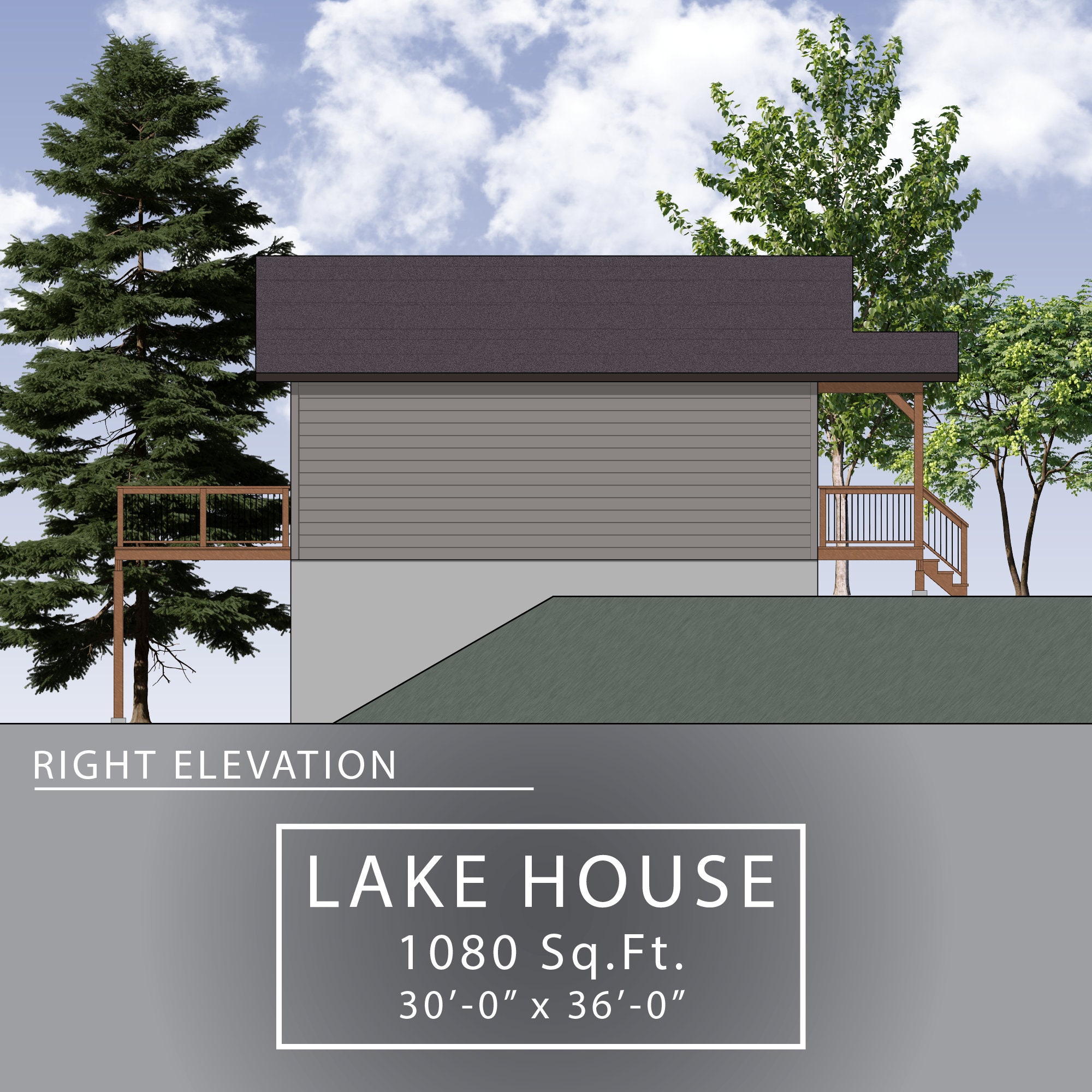 1080 Sq.ft. Lakehouse/cottage Concept Plan 30’-0” X 36’-0” - 2 Bedroom ...