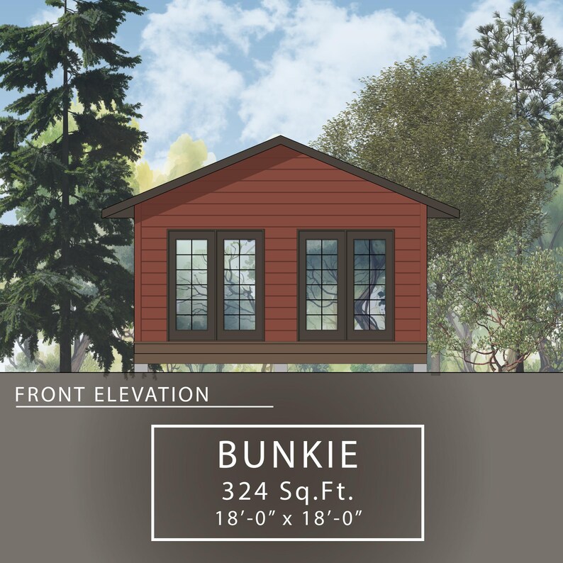 324 Sq.ft. Bunkie/sleeping Cabin Concept Plan 18’-0” X 18’-0” Open ...