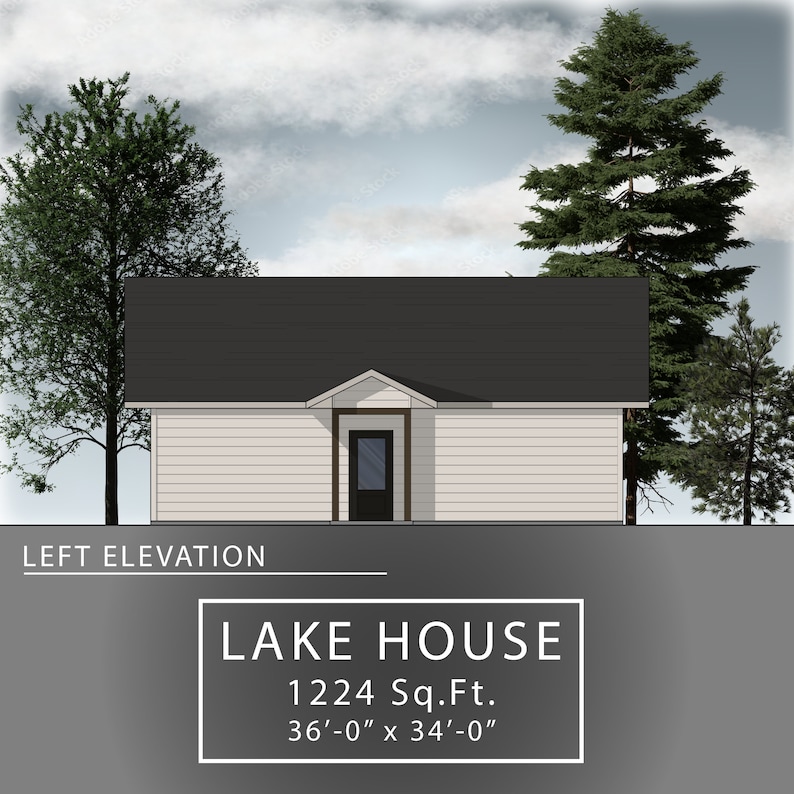 1224 Sq.ft. Bungalow Concept Plan 36’-0” X 34’-0” - 3 Bedroom + 1 ...