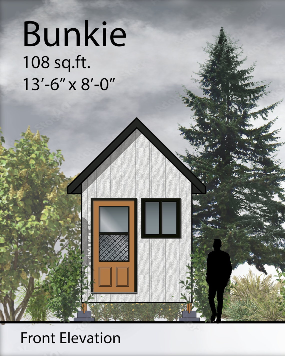 108 Sq.ft. Bunkie/sleeping Cabin Concept Plan 13’-6” X 8’-0” Open ...