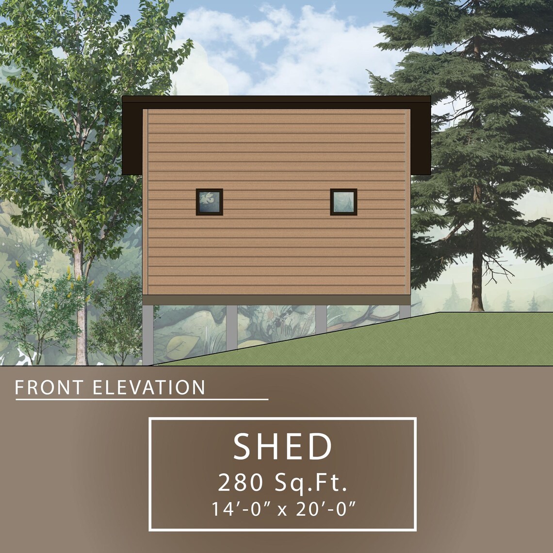 280 Sq.ft. Shed Concept Plan 14’-0” X 20’-0” - Etsy