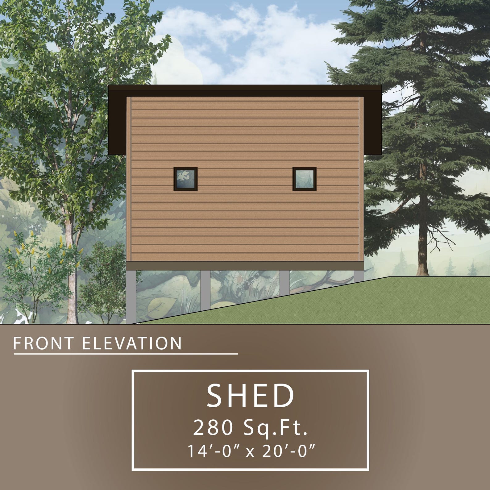 280 Sq.ft. Shed Concept Plan 14’-0” X 20’-0” - Etsy