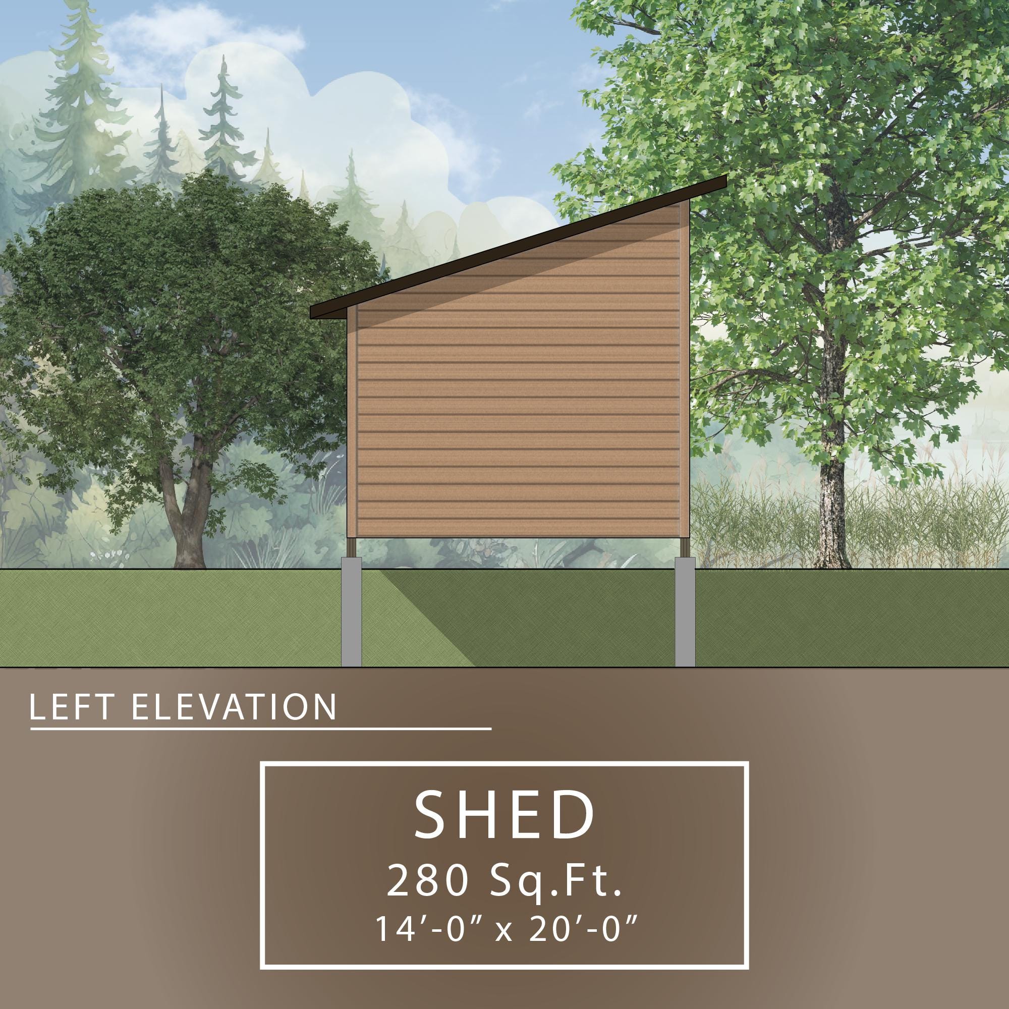 280 Sq.ft. Shed Concept Plan 14’-0” X 20’-0” - Etsy