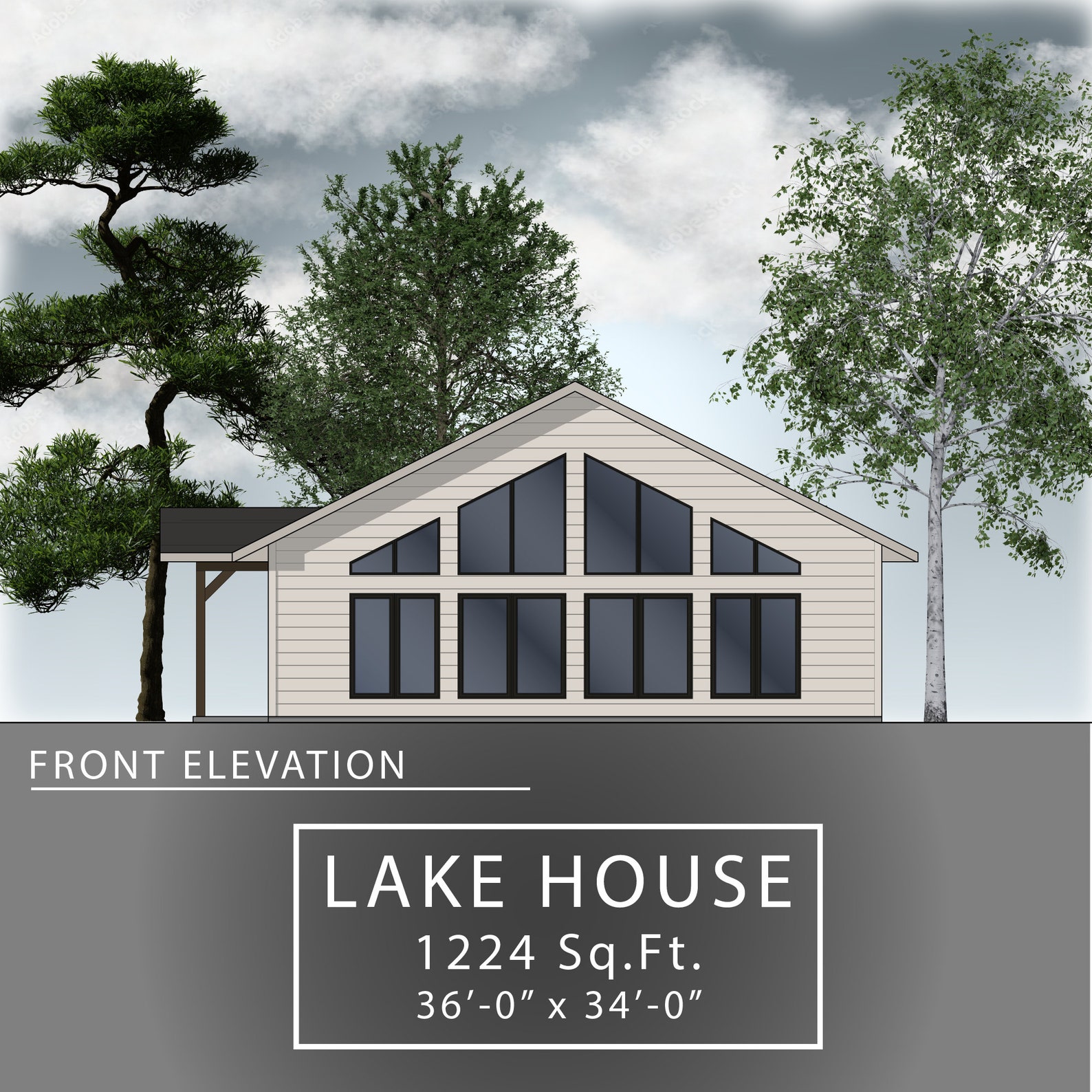 1224 Sq.ft. Bungalow Concept Plan 36’-0” X 34’-0” - 3 Bedroom + 1 ...