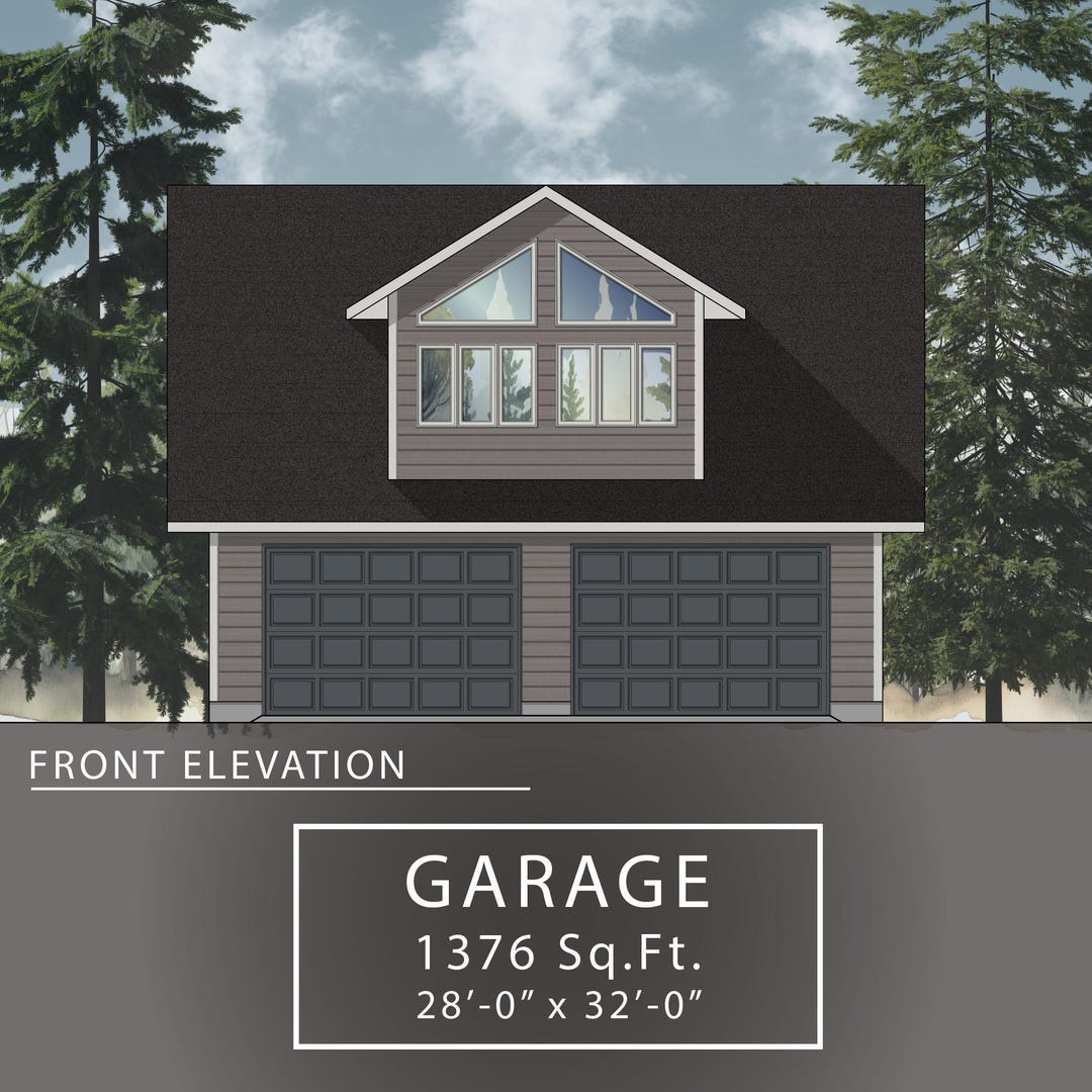 1376 Sq.ft. Garage With 2nd Floor Loft Flex Space Concept Plan 28’-0” X ...