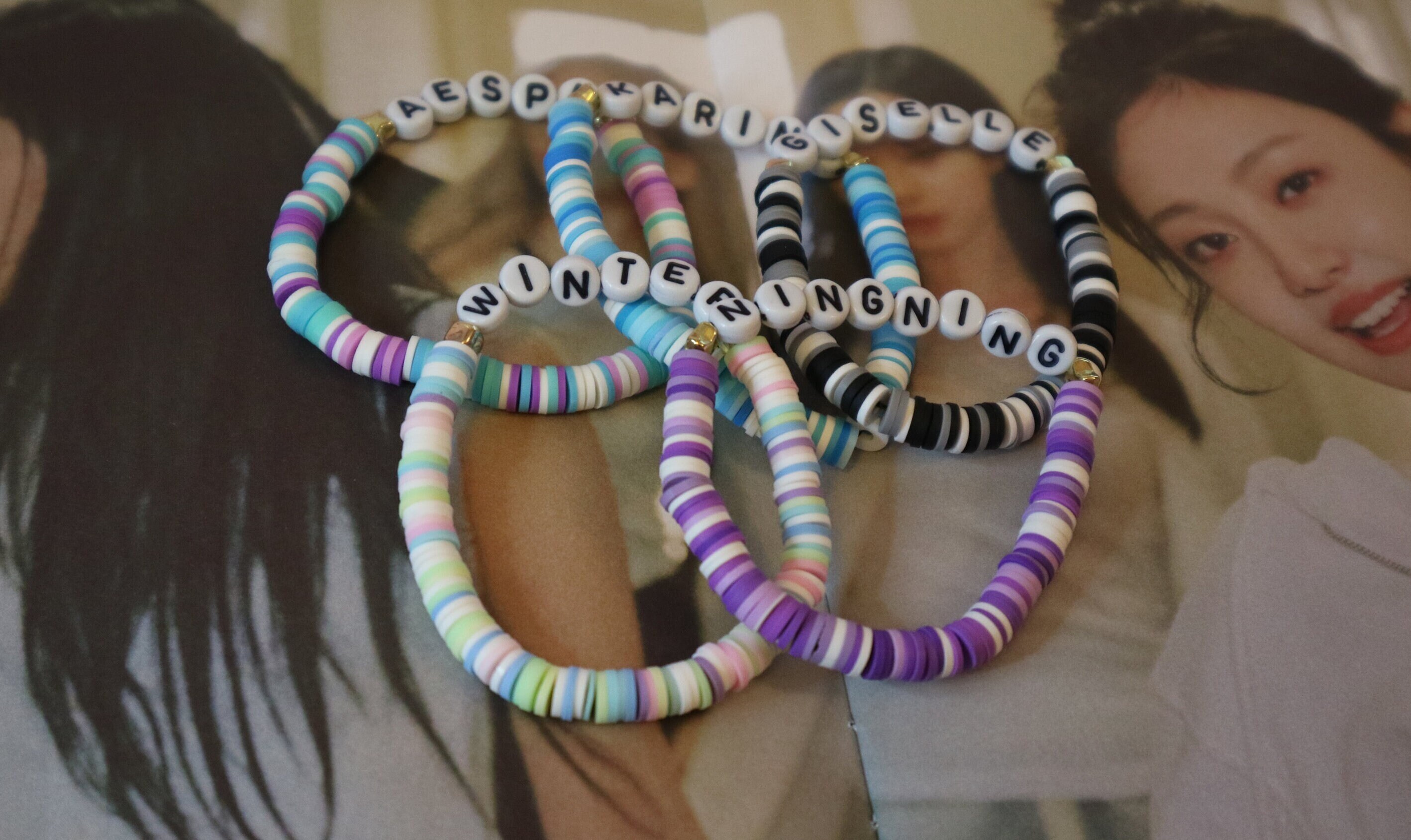 Aespa Members Bracelet, Clay Bead Bracelet - Etsy