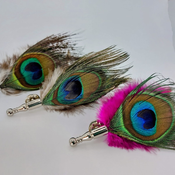 Peacock Feather Pin - Etsy