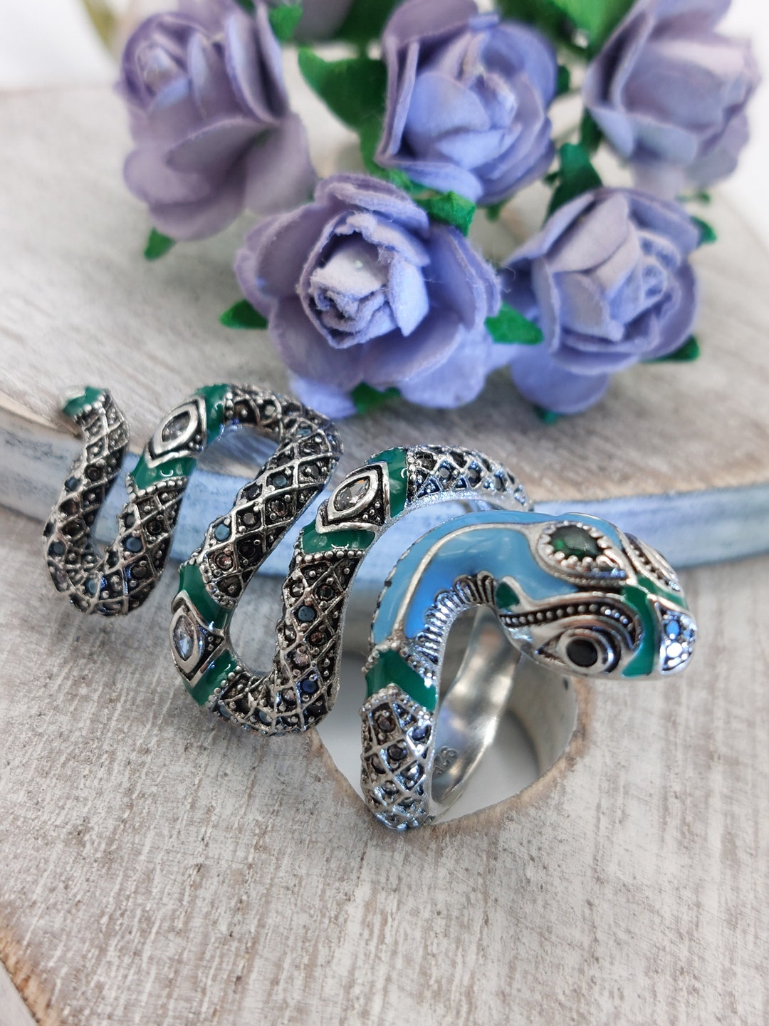 Snake Statement Ring, Silver Snake Ring, Silver Snake Ring Resizable - Etsy