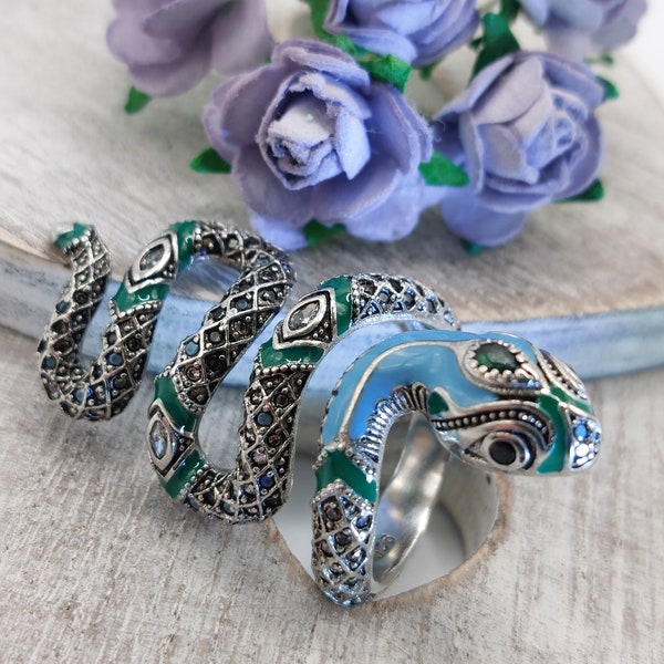 Silver Snake Ring - Etsy