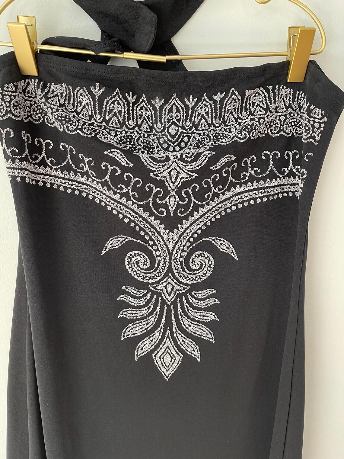 Vintage Taboo Dress Black Bandana Print Stepless Halter Y2K - Etsy