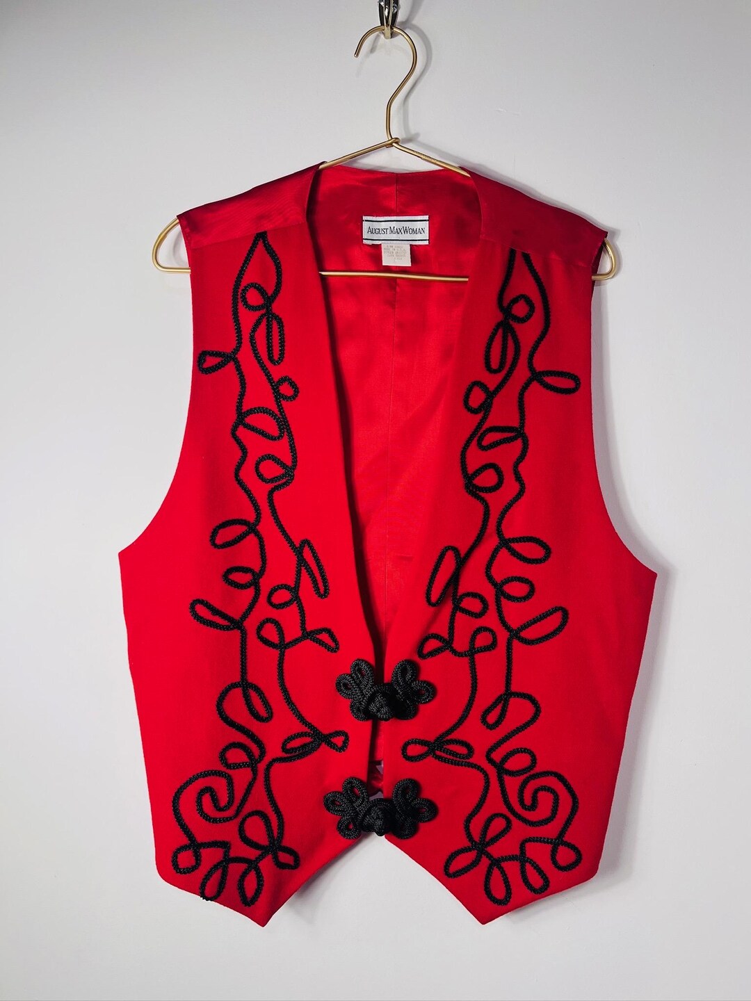 August Max Red Black Vintage Vest 14w - Etsy
