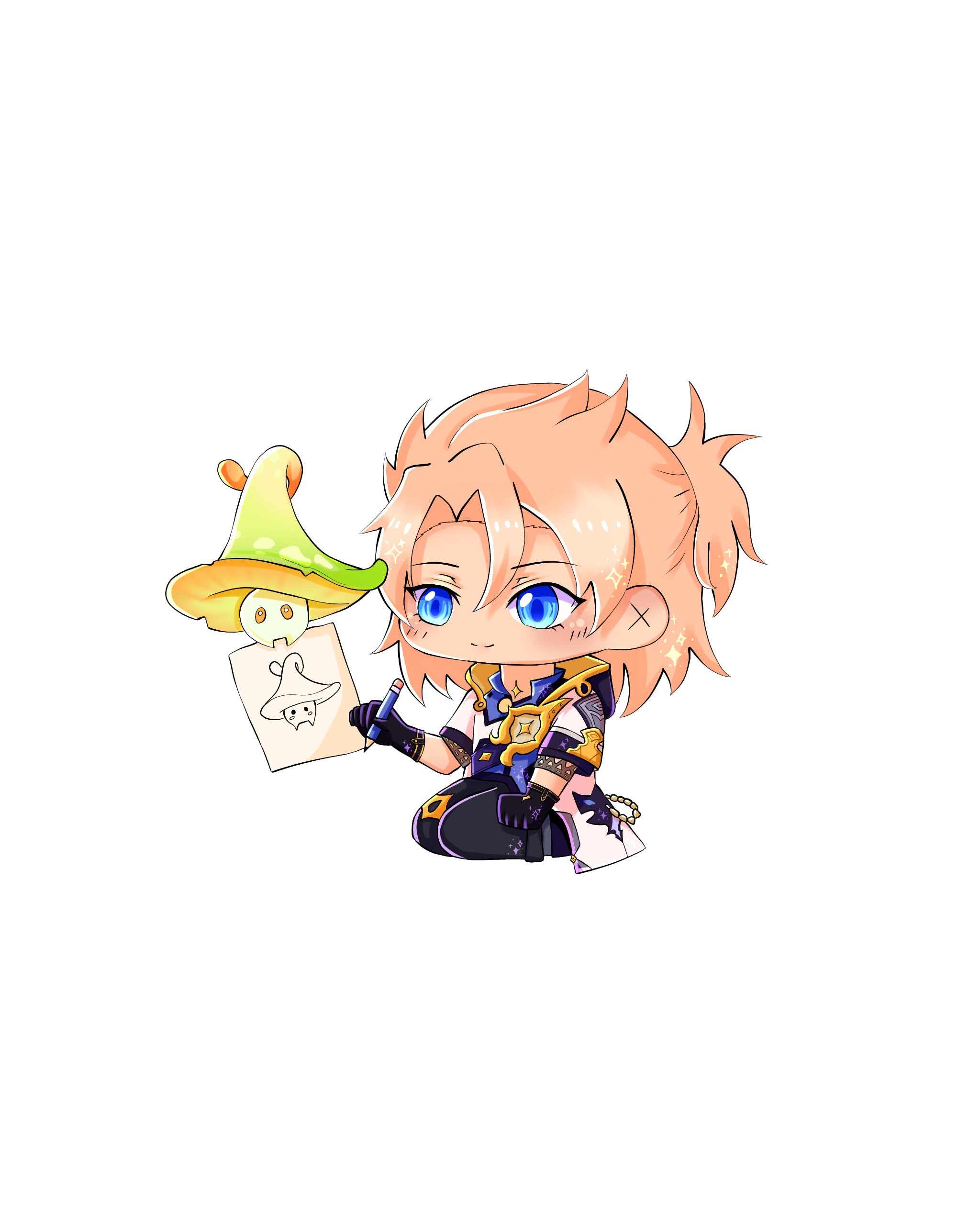 Albedo Genshin Mushroom Keychain genshin Mushroom Collection - Etsy