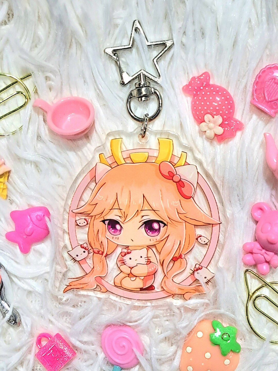 Yae Miko X Hello Kitty Keychain genshin X Sanrio Collection - Etsy UK