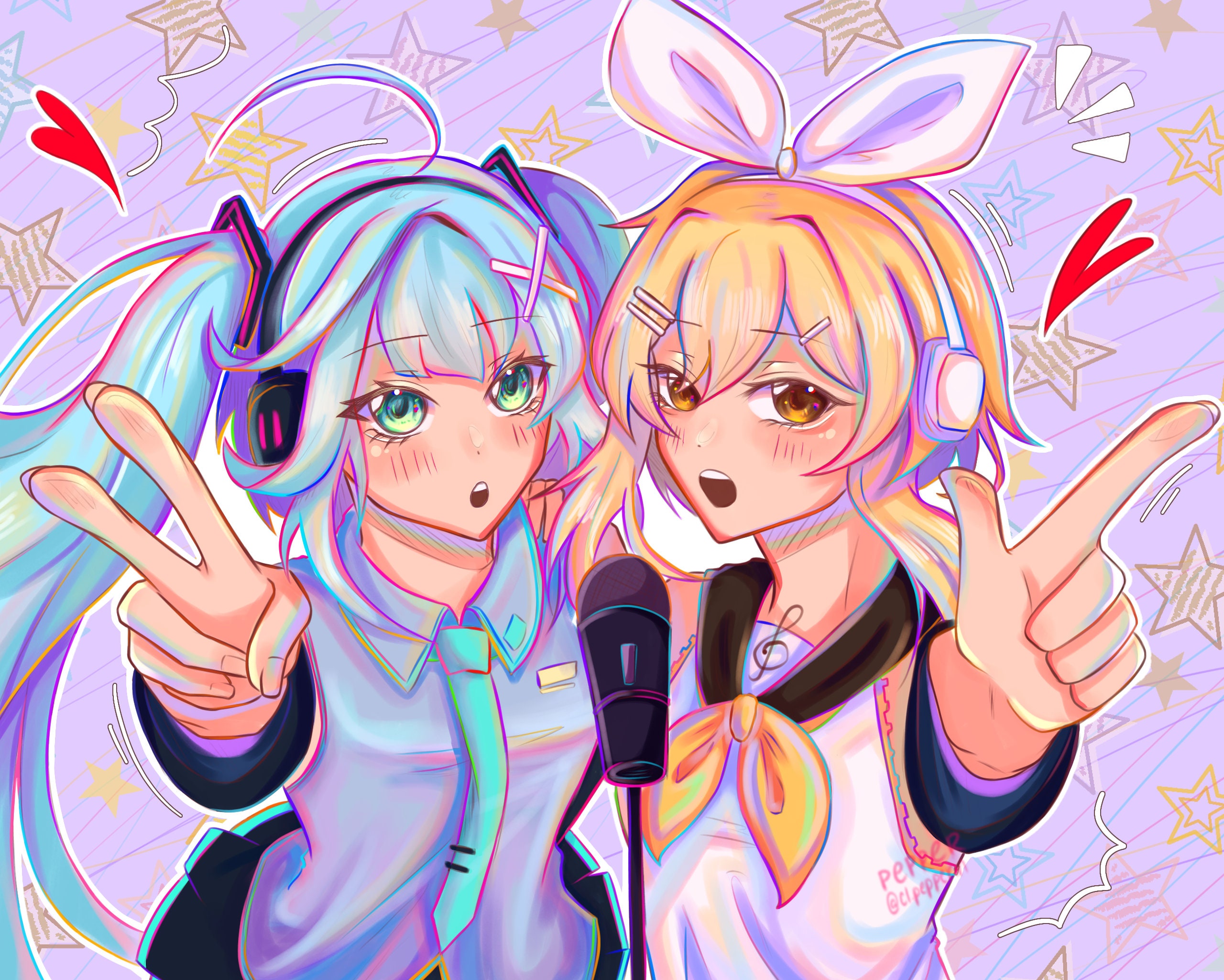 Genshin Impact X Vocaloid Faruzan as Miku and Lumine as Kagamine Rin ...