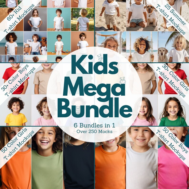 White Shirt Mockup Kids T Shirt Model, Bella Canvas 3001Y, Gildan 5000B ...