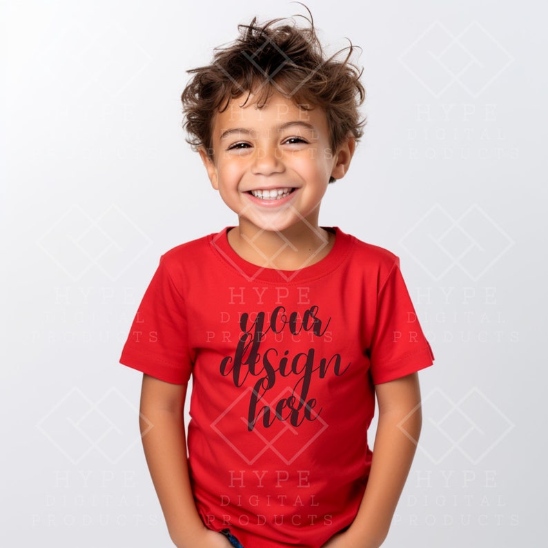 Color Boys Shirt Mockup Kids T Shirt Model, Bella Canvas 3001Y, Gildan ...