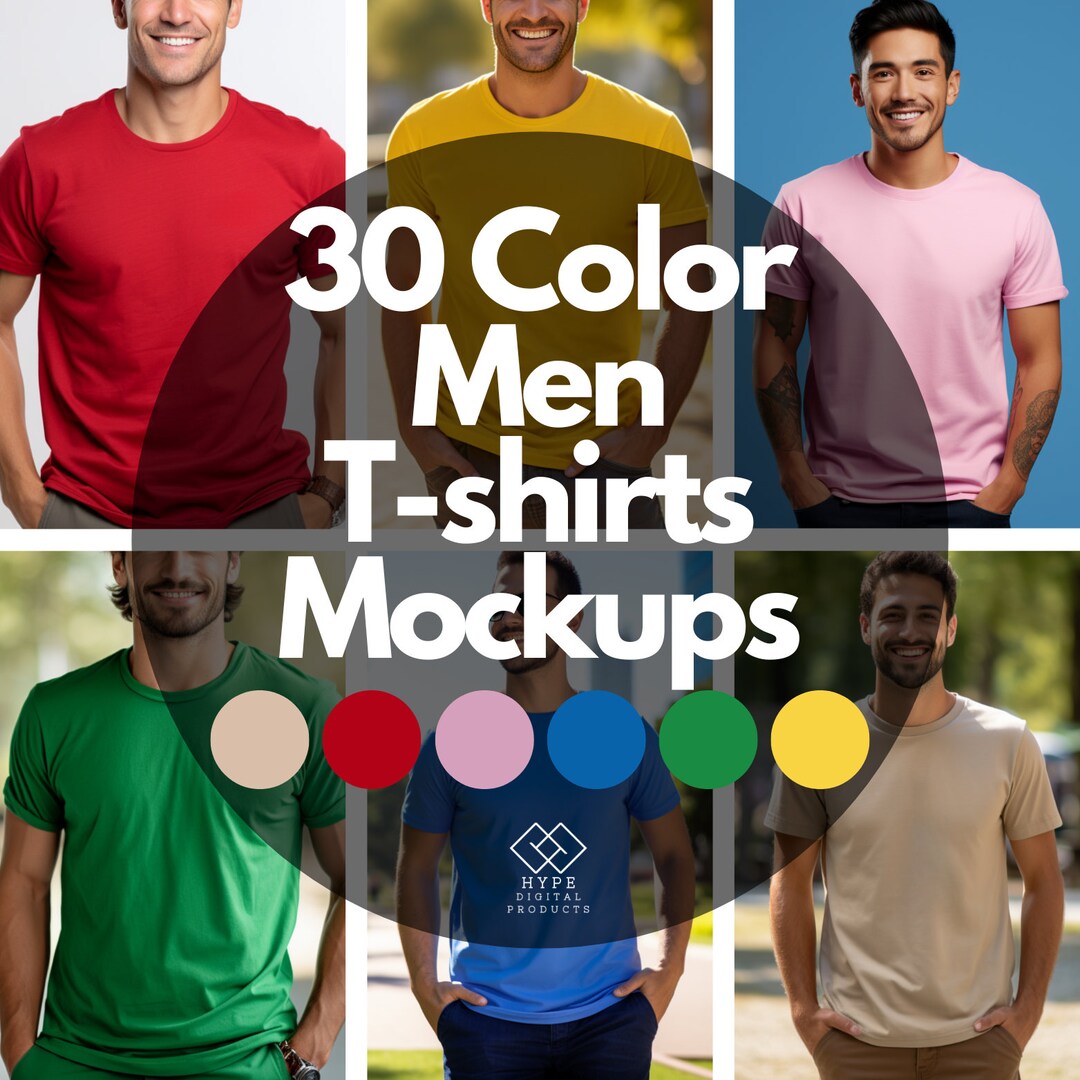 Color Men Shirt Mockup Male T Shirt Model Bella Canvas 3001 - Etsy