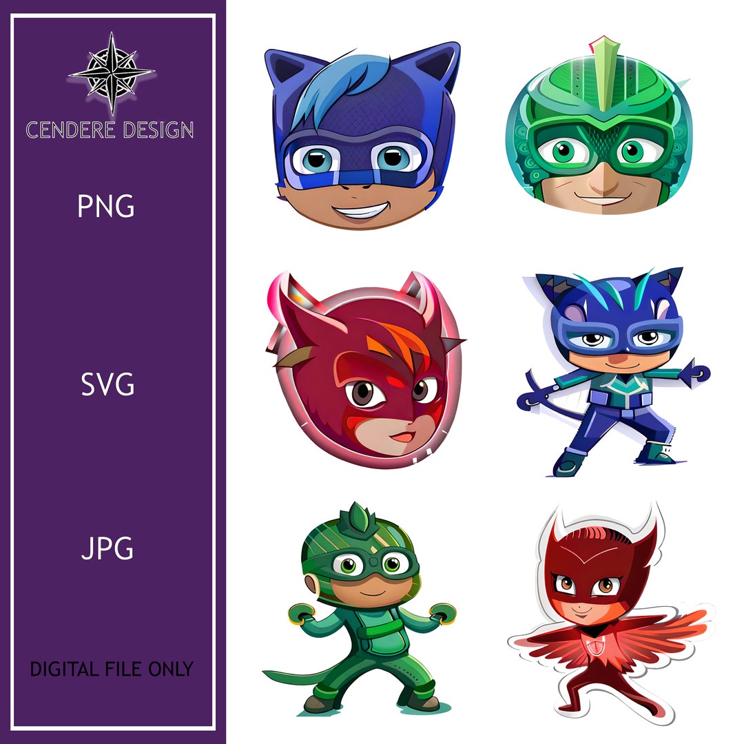 PJ Mask Bundle,pj Mask PNG Bundle, Pj Masks Hero Png, Pj Masks Png, Pj ...