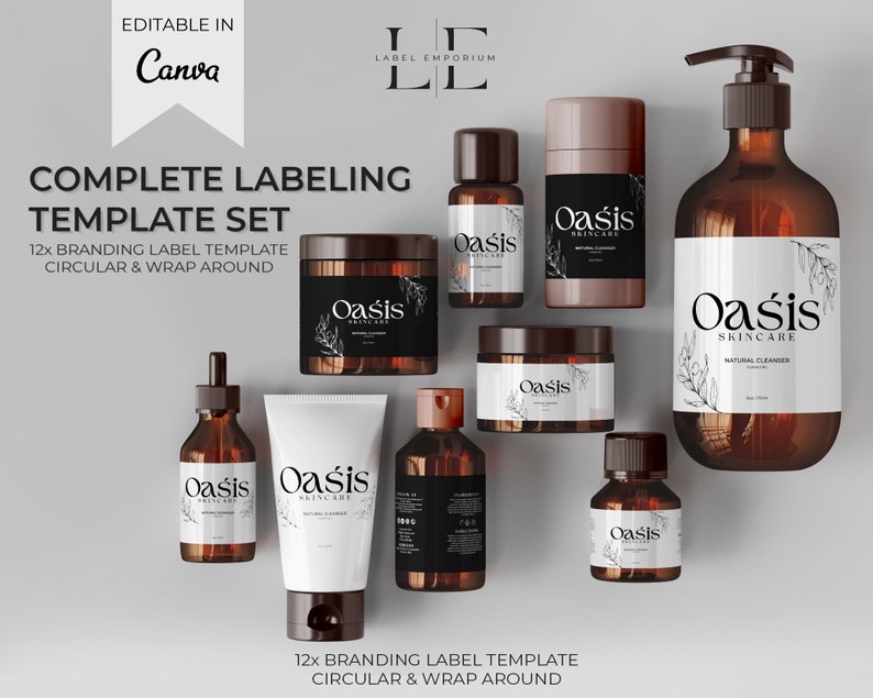 Customizable Body Products Labels Printable Cosmetic Labels Minimal ...