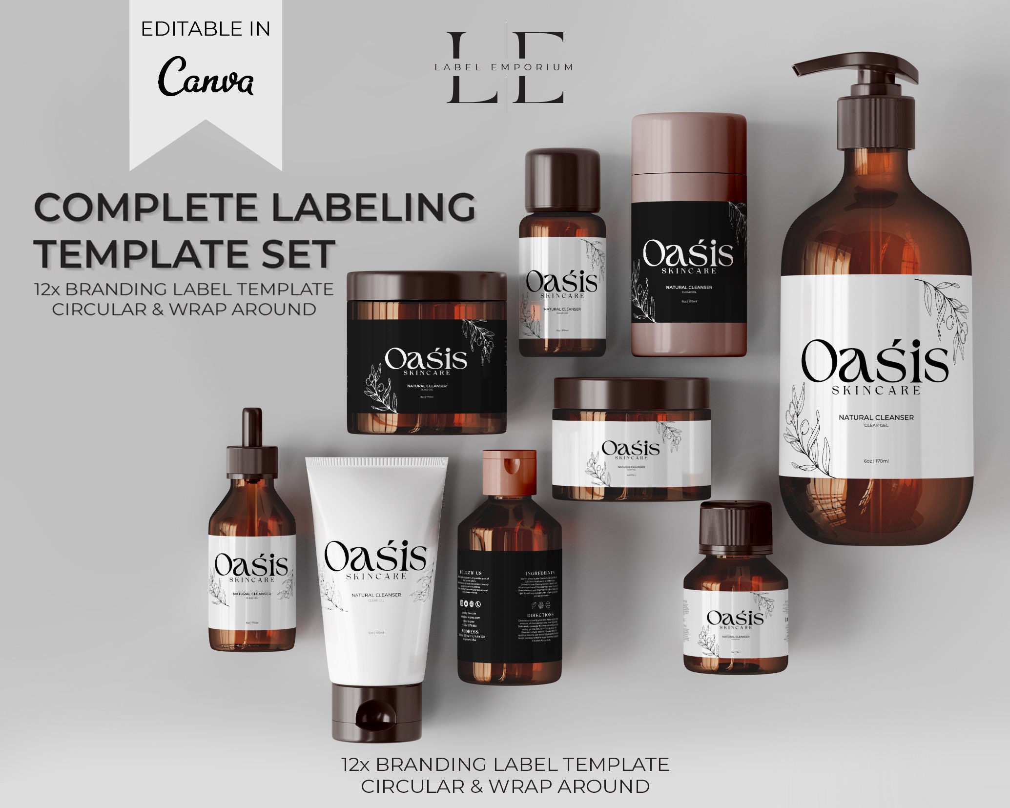 Customizable Body Products Labels Printable Cosmetic Labels Minimal ...