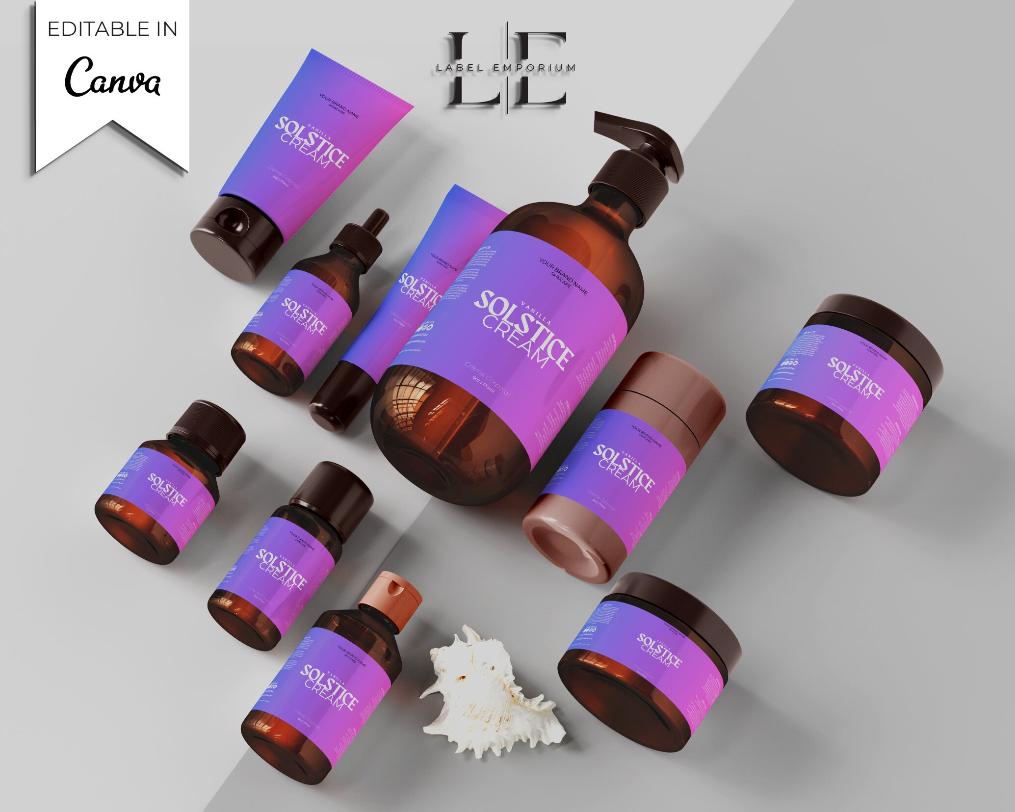 Customizable Skincare Label Template, Body Products Labels, Printable ...