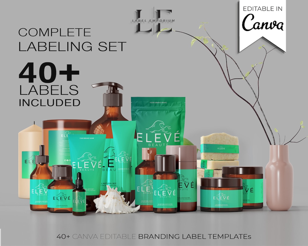 Editable Body Product Labels Bundle Skincare Labels Cosmetic Labels ...