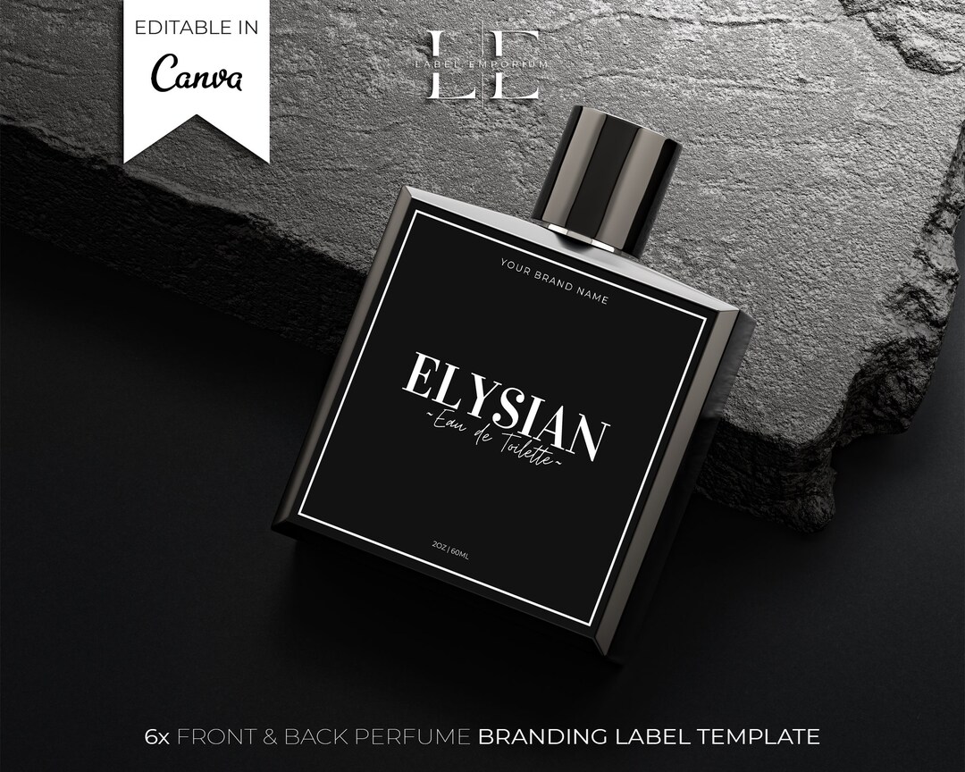 Custom Perfume Label Design, Editable Perfume Label Template, Perfume ...