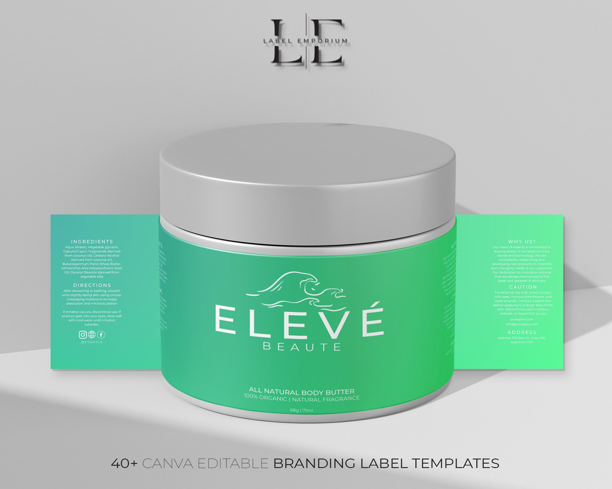 Editable Body Product Labels Bundle Skincare Labels Cosmetic Labels ...